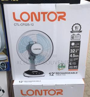 12inches Lontor Rechargeable Table Fan Supports Solar Charge in Lagos ...