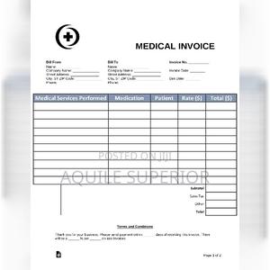 Medical Invoice in Victoria Island - Printing Services, Aquile Superior ...