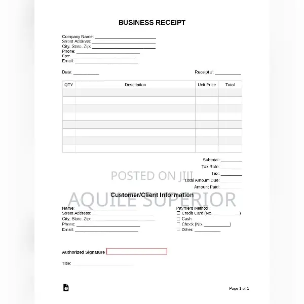 Business Receipt Printing in Victoria Island - Printing Services, Aquile Superior | Jiji.ng