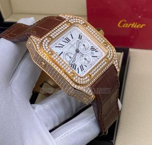 Cartier Full Ice Rose Gold Leather Strap Watch in Lagos Island (Eko ...