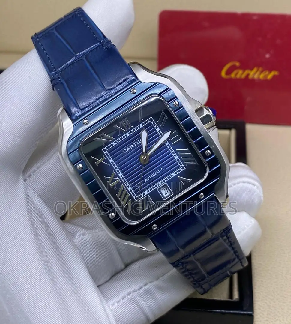 Cartier Blue/Silver Leather Strap Watch in Lagos Island (Eko) - Watches ...