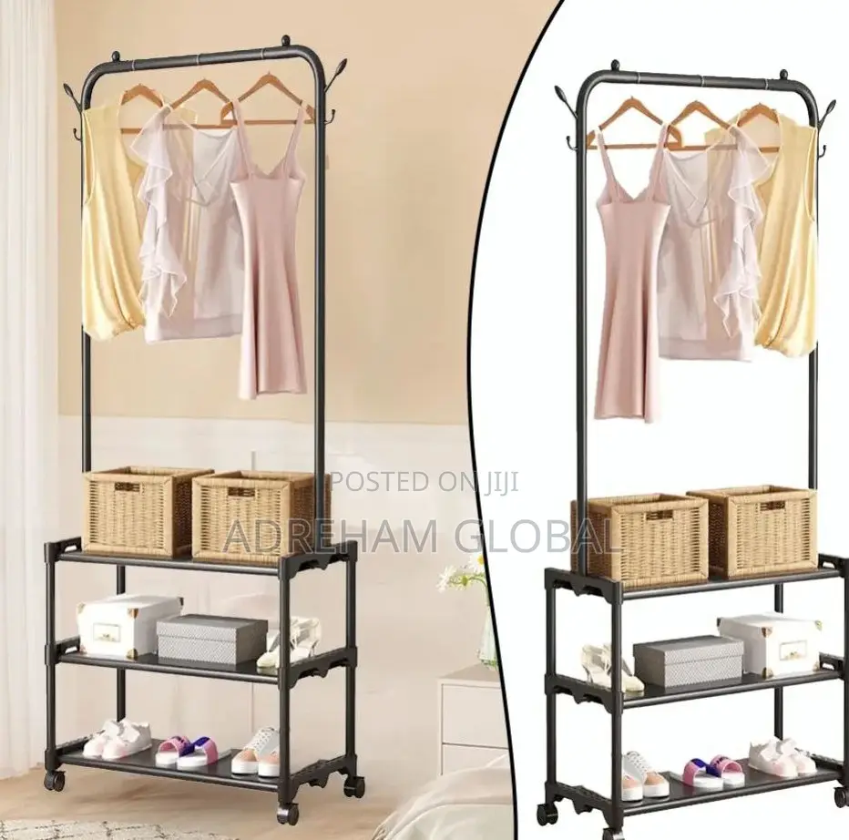 3layers Shoe Rack With Single Pole Clothes Hanger in Ilupeju - Storage ...