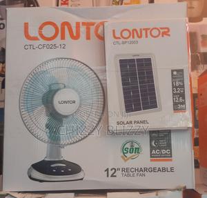Lontor 12" Inches Rechargeable Table Fan Plus Solar Panel in Lagos ...