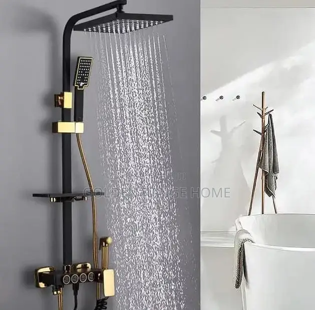 Black and Gold Standing Shower for sale - GOLDEN RANGE HOME ESSENTIALS ...