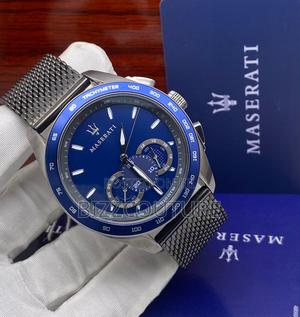 Original Maserati Chronograph Blue Dail Silver Chain Watch in Lagos ...