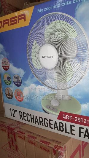 12" Qasa AC/DC Table/Wall Rechargeable Fan+Solar Panel in Ibadan - Home ...