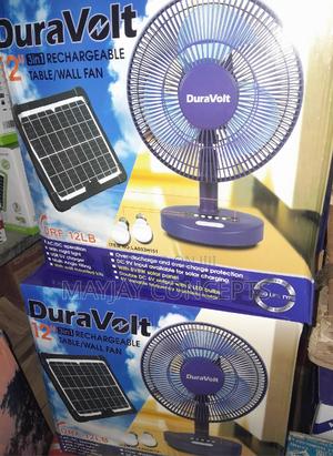 12" Duravolt 3in1 Table/Wall Solar Rechargeable Fan+Panel in Ibadan ...
