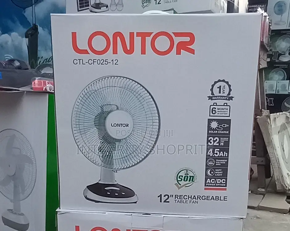 Lontor Rechargeable Table Fan 12 Inches in Lagos Island (Eko) - Home ...