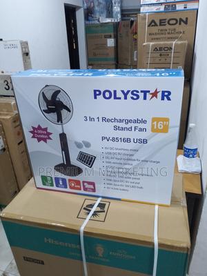 Rechargeable 16inches Standing Fan With Solar Panel*Polystar in Ojo ...