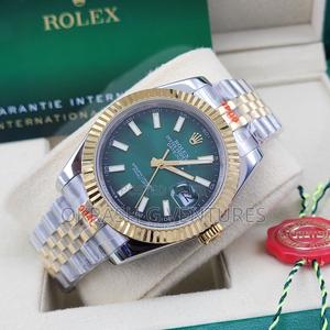 Rolex (Date Just) Gold/Silver Green Face Chain Watch in Lagos Island ...