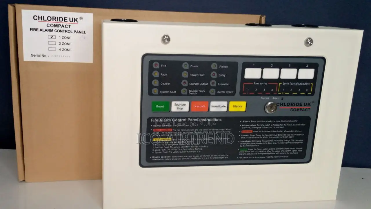 4 Zone Chloride Uk Conventional Fire Alarm Panel in Ikeja - Security ...