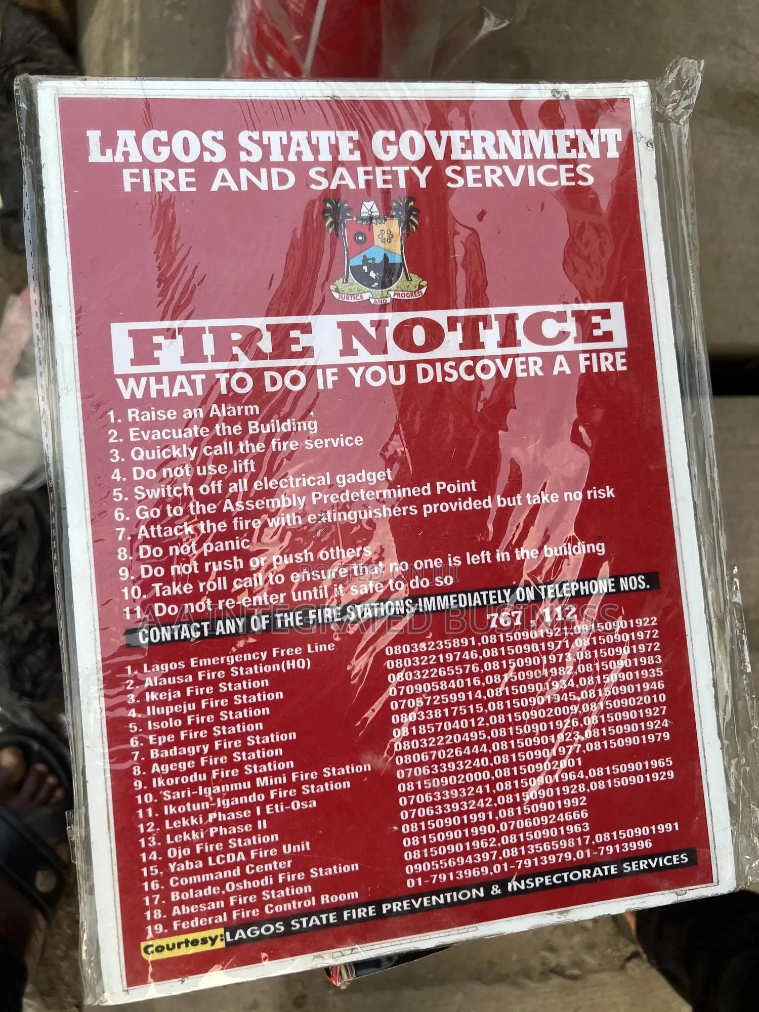 Fire Notice Sign in Lagos Island (Eko) - Safetywear & Equipment ...