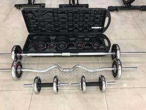 New 55kg Barbell Set With Curl Bar RX50 in Ikeja - Sports Equipment ...