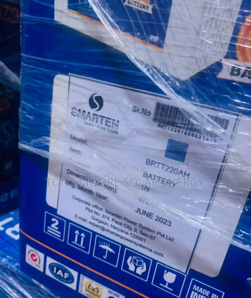 Smarten Tubular Battery 220ah 12v in Ikeja - Solar Energy, Tony Moore ...