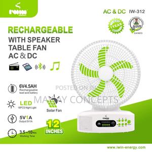 12" Iwin Solar Rechargeable Fan With Solar Panel-Mp3,RADIO in Ibadan ...