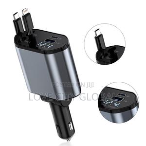 4in1 3ft Retractable 66w Fast Car Charger Usb a and Usb C in Amuwo ...