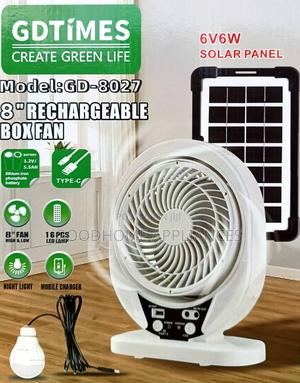 Portable Desktop Rechargeable Box Fan With Solar Panel in Surulere ...