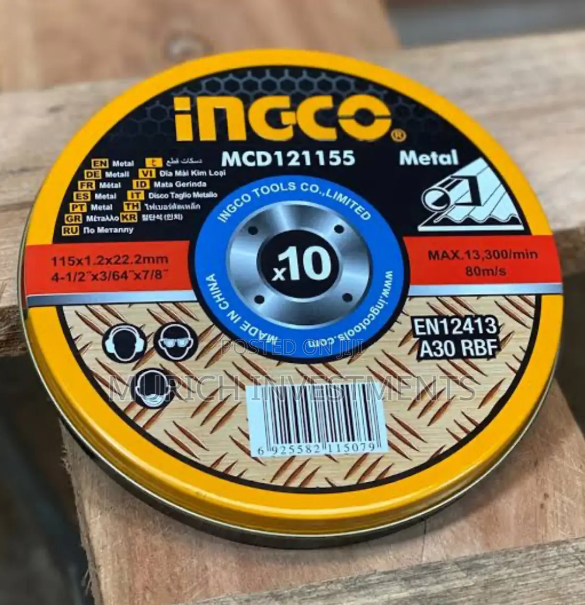 Ingco Abrasive Metal Cutting Disc 10pcs/Set for sale - MURICH ...