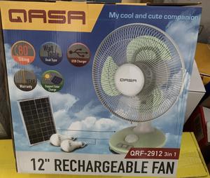 QASA 12 Inches Rechargeable Table Fan With Solar Panel in Nyanya - Home ...