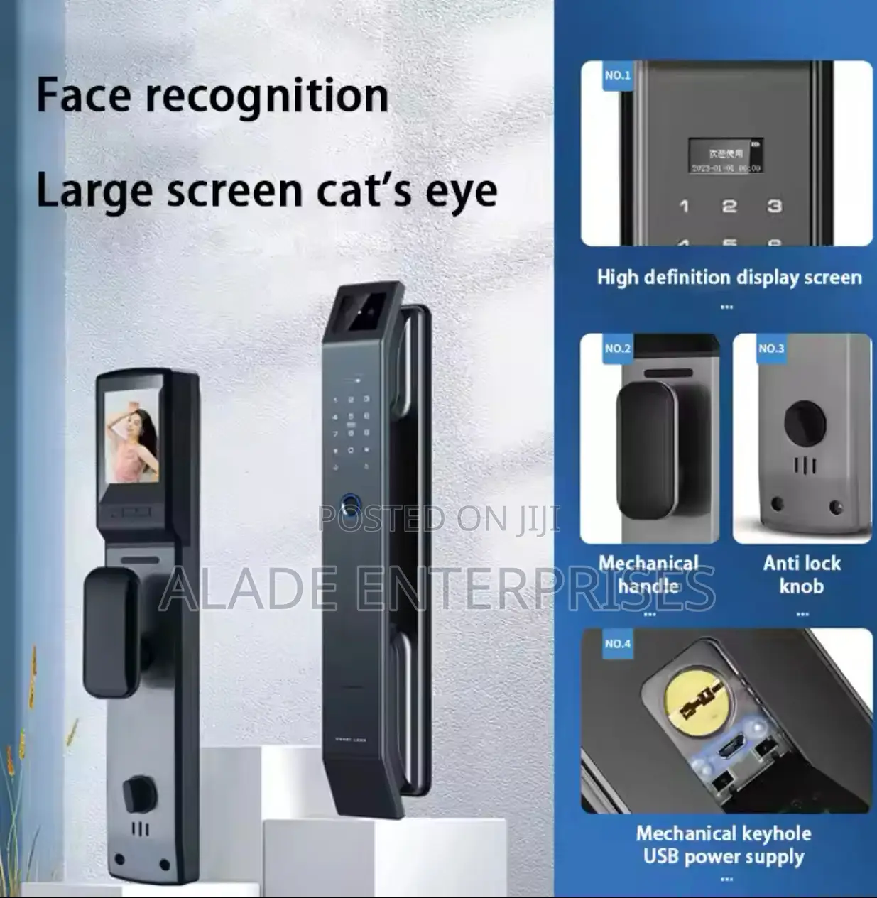 3D Face Recognition Door Lock Tuya App Video Intercom Unlock in Lagos ...