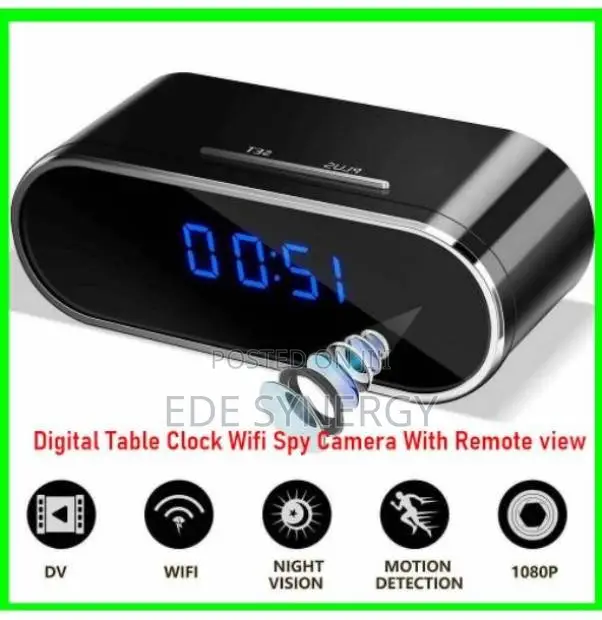 Digital Table Clock Wifi Spy Camera With Remote View in Ikeja - Home ...