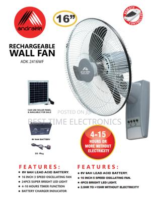 Andrakk Rechargeable Wall Fan [Adk2416] in Lagos Island (Eko) - Home ...