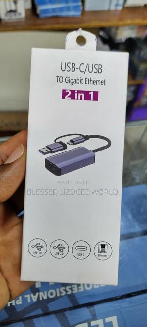 2 in 1 USB+USB C to Gigabit Ethernet Adapter/Media Converter in Ikeja ...