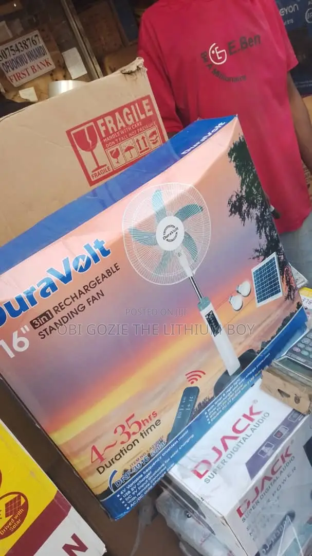 Duravolt 3 in 1 Rechargeable Tall Table/Wall Fan in Ojo - Solar Energy ...