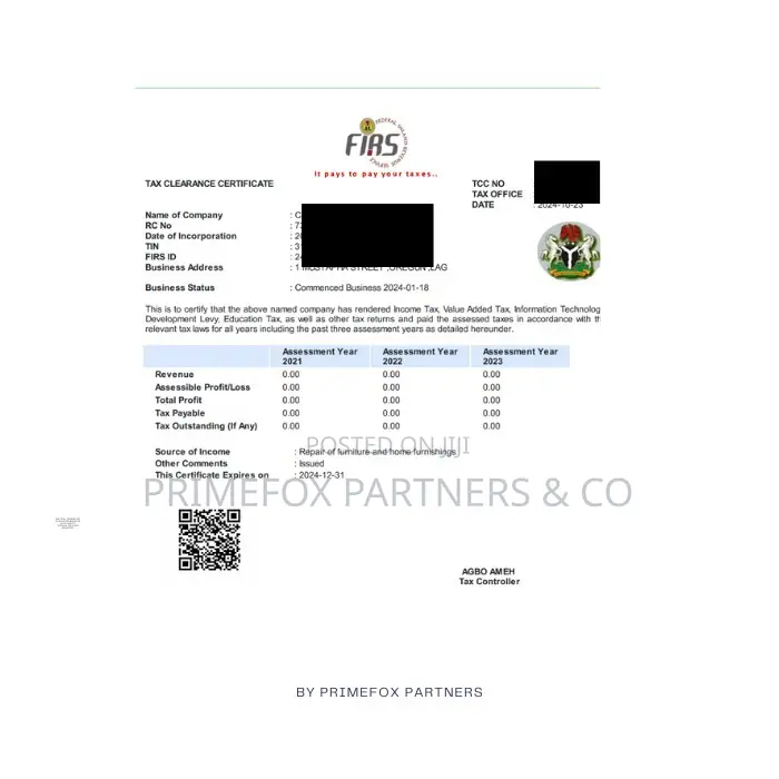 Tax Clearance Certificate (Tcc) in Ikeja - Other Services, Abiola ...