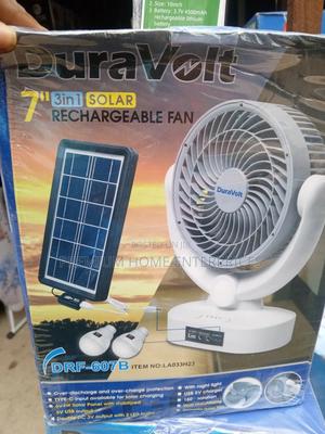Duravolt 7 Inches Rechargeable Fan With Panel 2 Bulb in Lagos Island ...