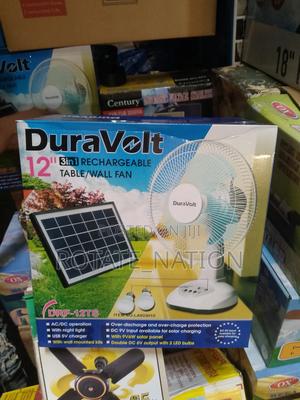 Duravolt 12'' Rechargeable Solar Table Fan, and 2 Bulbs in Lagos Island ...