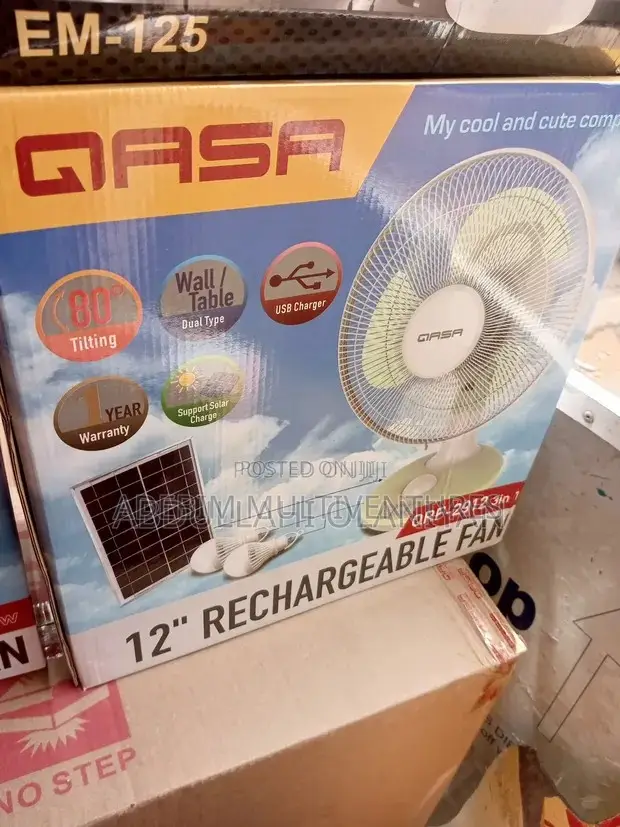Qasa Rechargeable Solar Table Fan in Ibadan - Home Appliances, Adeleke ...