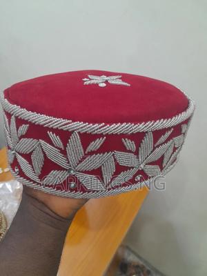 Red Color Igbo Men Beaded Cap for Traditional Native Attire in Ojo ...