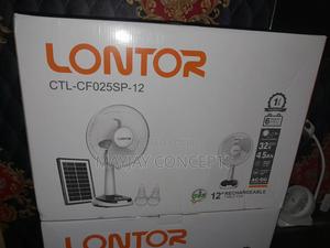 Lontor 12" 3-in-1 Solar Table Rechargeable Fan+Panel+2-Bulbs in Ibadan ...