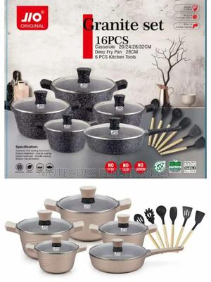Jio Original 16pcs Granite Non Stick Cookware Set W/Spoons in Surulere ...