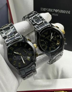 Emporio Armani Chronograph Ceramic Black Watch for Couple's in Lagos ...