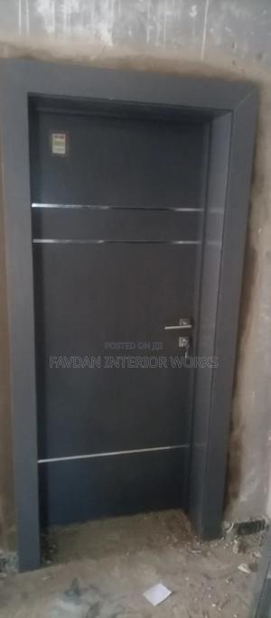 Gray HDF Flush Door With Silver Tprofile in Ibadan - Doors, Favdan ...