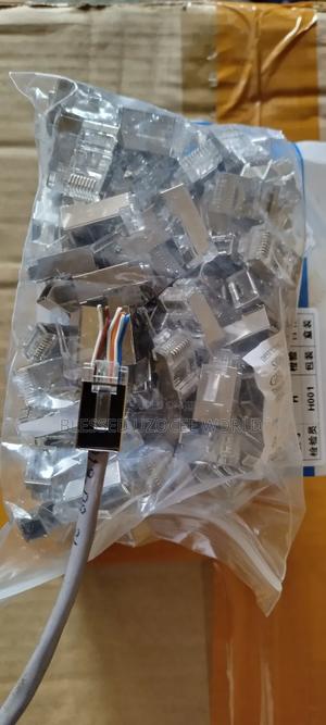 100 Pieces RJ45 Cat 6 Metal Pass Through Lan Cable Connector in Ikeja ...