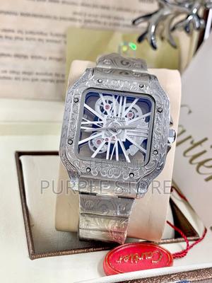 Cartier Engraved Body Transparent Dial Watch Silver in Lagos Island ...