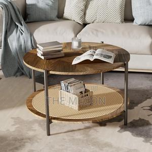 Round Coffee Table for Living Room, 2-Tiermodernrattan(80cm) in Lagos ...