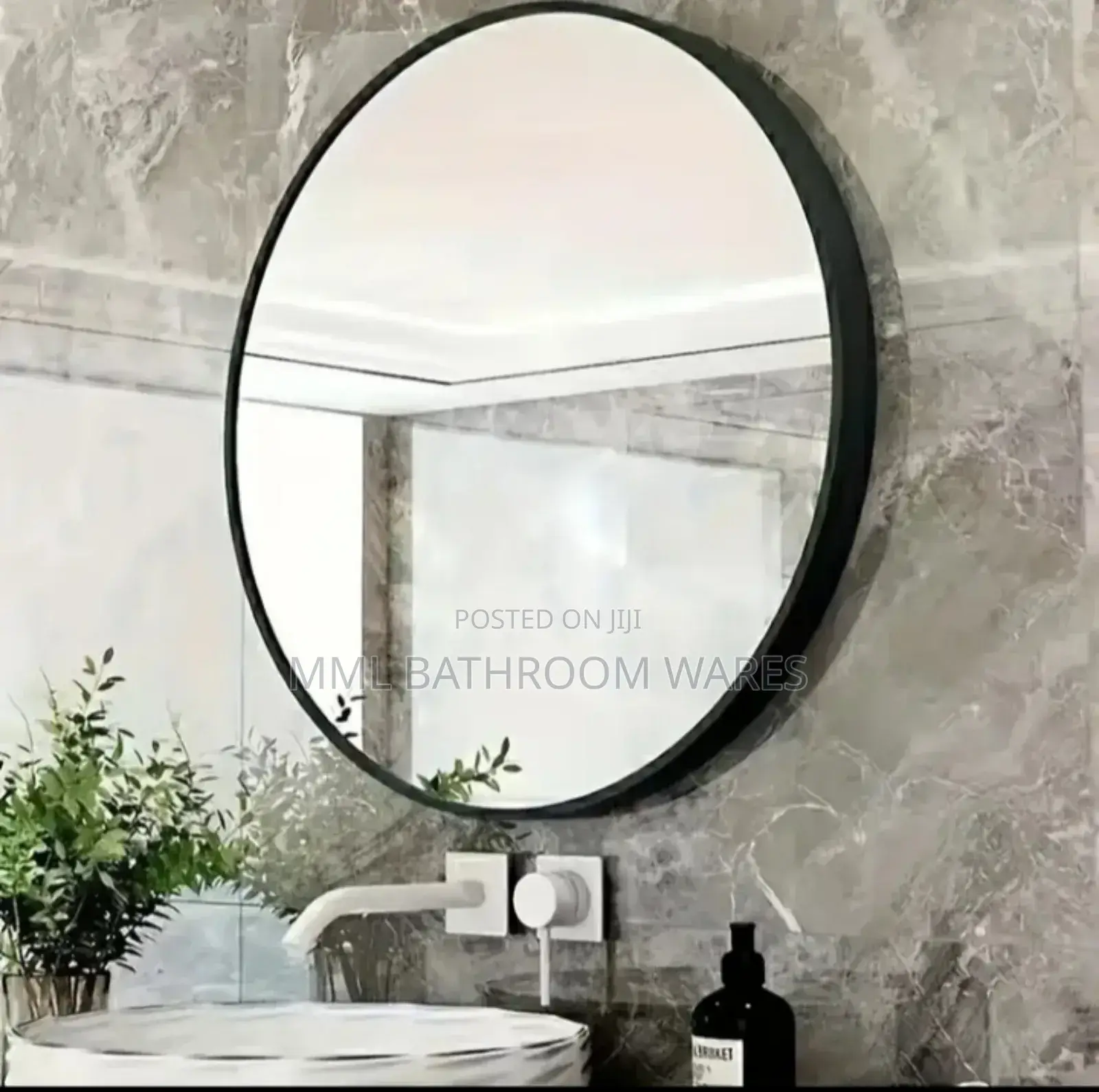 Round Wall Mounted Mirror Black Frame Wall Decor Mirrors in Orile ...