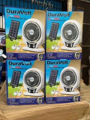 7 Inches Duravolt Rechargeable Fan With Solar Panel Bubls in Ikeja ...