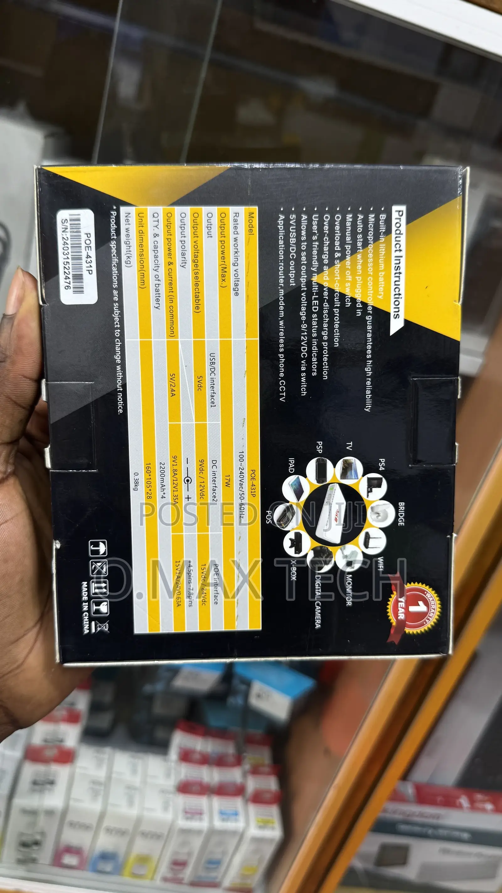 Ske Router Power Bank Poe Mini Dc Ups 8800 for sale - O.MAX TECH Price ...