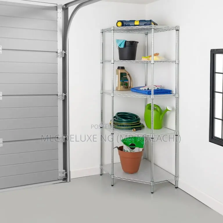Pentagonal Shape Corner Type Chrome Rack / 6layers Wire Rack for sale ...