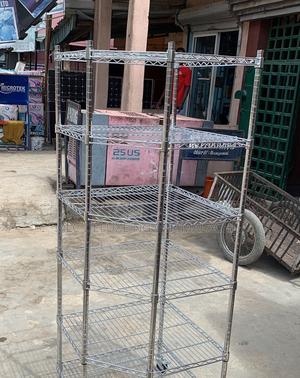 Pentagonal Shape Corner Type Chrome Rack / 6layers Wire Rack for sale ...