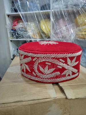 Red Colour Igbo Men Traditional Beaded Cap for Native Wears in Ojo ...