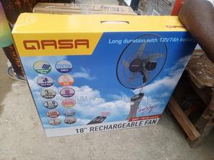 Qasa Rechargeable Standing Fan 18 Inches 7918 Curvy in Lagos Island ...
