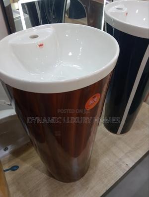 Executive White and Brown Round Standing Wash Hand Basin in Gbagada ...