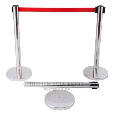 Retractable Belt Stanchion Crowd Queue Control Barrier Post 2 Poles in ...