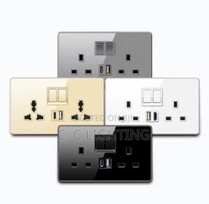 Uk13a Double Wall Socket With Socket,Glass Panel in Ojo - Electrical ...